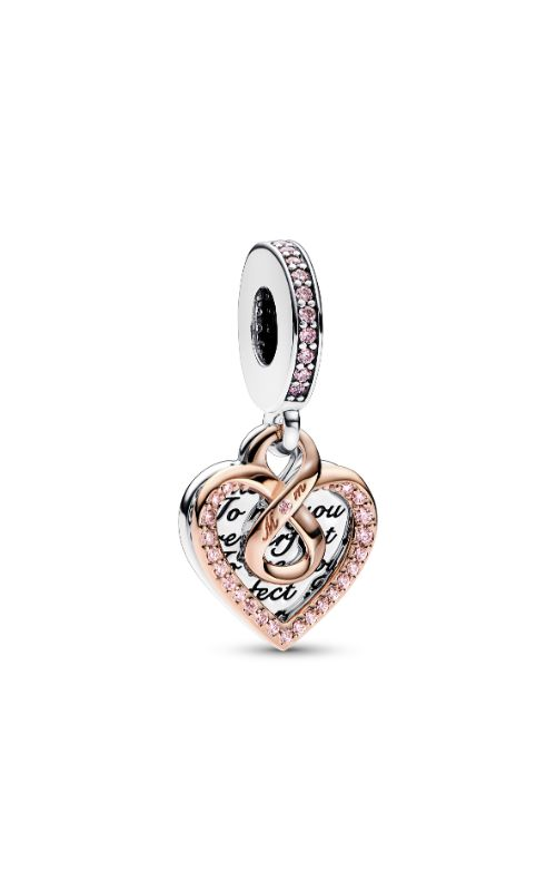 Two-tone Infinity Heart Double Dangle Charm 782641C01